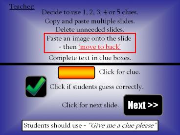 Interactive TEFL Game: Give me a Clue presentation | free to download