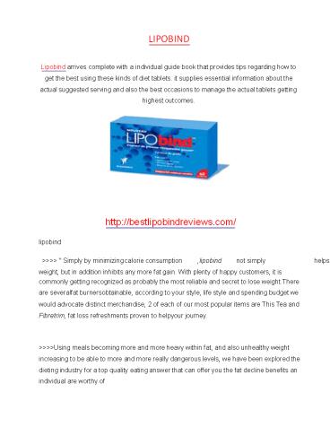 PPT – LIPOBIND PowerPoint presentation | free to view - id: 380bf5-MDgxN
