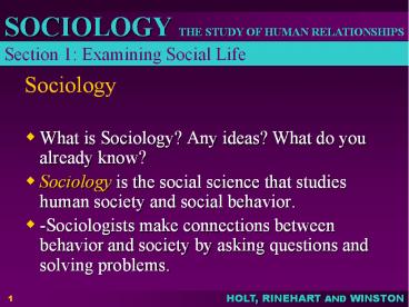 Sociology presentation | free to view