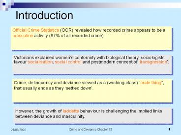 Official Crime Statistics (OCR) revealed how recorded crime appears to ...