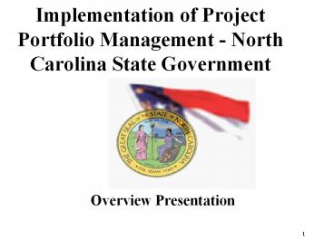 Implementation of Project Portfolio Management - North Carolina State ...