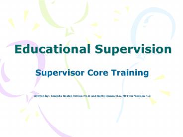 PPT – Written by: Teresita Castro-McGee Ph.D and Betty Hanna M.A ...