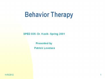 Behavior Therapy presentation | free to download