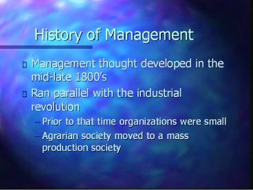 PPT – History of Management PowerPoint presentation | free to download ...