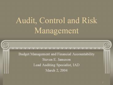 PPT – Audit, Control and Risk Management PowerPoint presentation | free ...