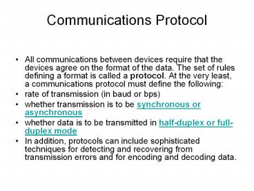 Communications Protocol presentation | free to download