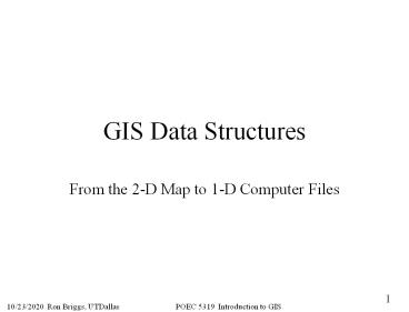 GIS Data Structures presentation | free to download