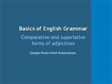 Basics of English Grammar presentation | free to download