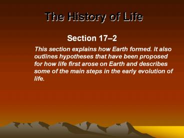 The History of Life presentation | free to download