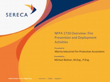 NFPA 1730 Overview: Fire Prevention and Deployment Activities ...