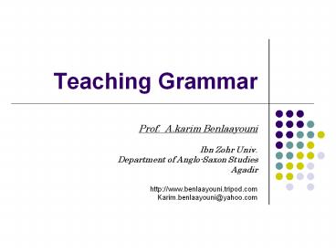 Teaching Grammar presentation | free to download