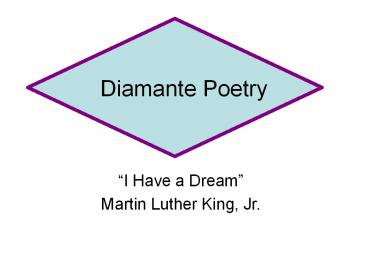 PPT – Diamante Poetry PowerPoint presentation | free to download - id ...