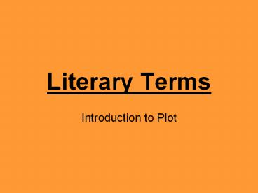 Literary Terms presentation | free to view