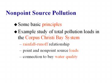 Nonpoint Source Pollution presentation | free to download