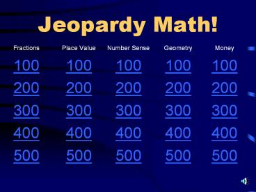 Jeopardy Math! presentation | free to download