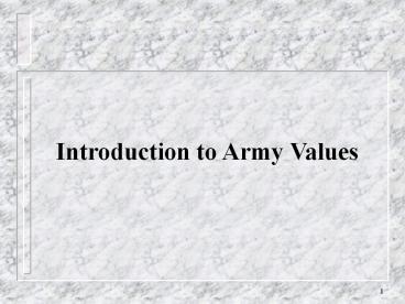 Army Values presentation | free to download