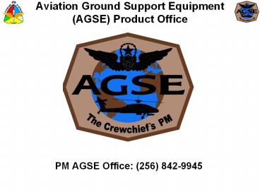Aviation Ground Support Equipment (AGSE) Product Office presentation ...