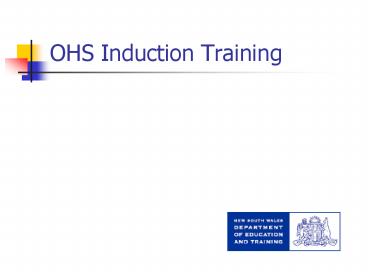 OHS Induction Training presentation | free to view