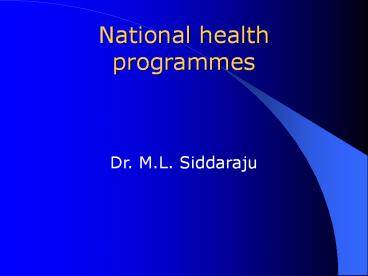 National health programmes presentation | free to download
