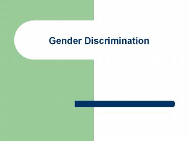 Gender Discrimination presentation | free to download