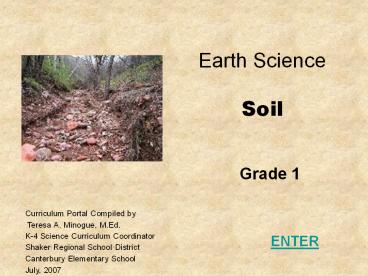 Earth Science Soil Grade 1 Curriculum Portal Compiled by presentation ...
