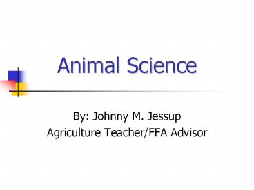 Animal Science presentation | free to view