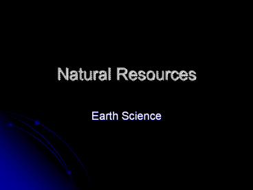 Natural Resources presentation | free to view