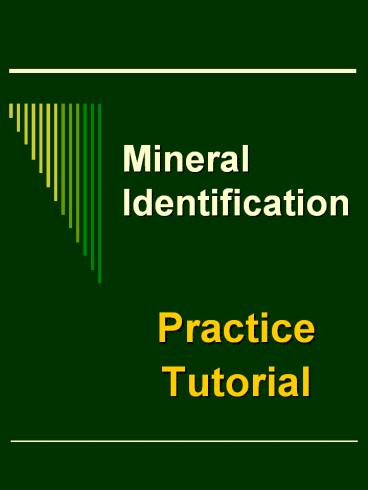 Mineral Identification Practice Tutorial ESRT Mineral Chart ...