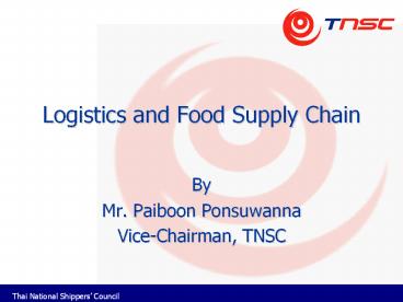 Logistics and Food Supply Chain presentation | free to view