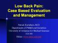 PPT – Acute Low Back Pain PowerPoint presentation | free to view - id ...