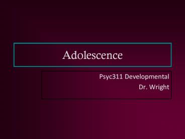 Adolescence presentation | free to download