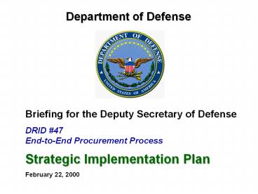 Department of Defense presentation | free to download