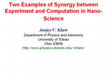 PPT – Two Examples of Synergy between Experiment and Computation in ...