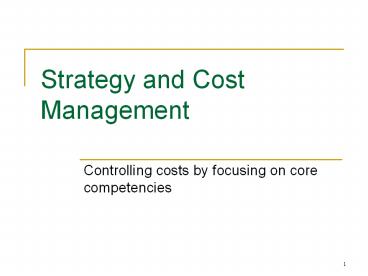 PPT – Strategy and Cost Management PowerPoint presentation | free to ...