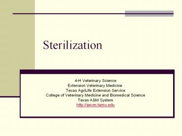 Sterilization presentation | free to download