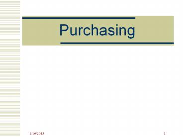 Purchasing presentation | free to view