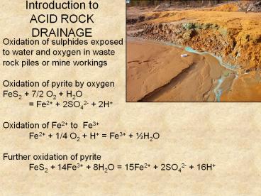 Introduction to ACID ROCK DRAINAGE presentation | free to view