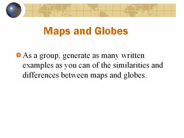 Maps and Globes presentation | free to view