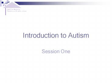 Introduction to Autism presentation | free to view