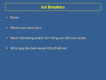 Ice Breakers presentation | free to view
