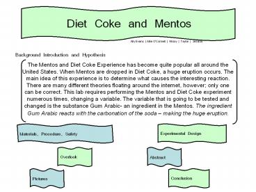 The Mentos and Diet Coke Experience has become quite popular all around ...