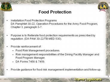 Food Protection presentation | free to download