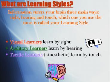 What are Learning Styles? presentation | free to view