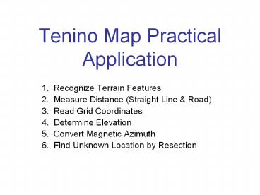 Tenino Map Practical Application presentation | free to download