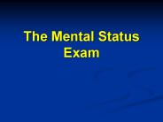 PPT – MENTAL STATUS EXAMINATION PowerPoint presentation | free to ...