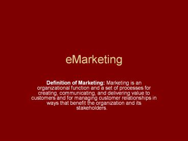 eMarketing presentation | free to download