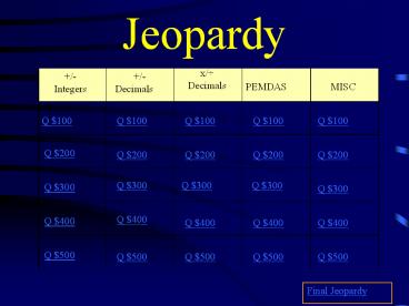 Jeopardy presentation | free to download