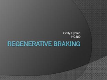 Regenerative Braking presentation | free to download