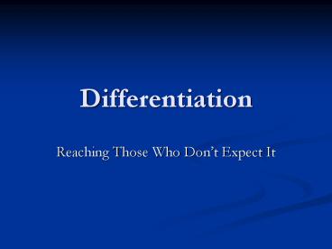 PPT – Differentiation PowerPoint presentation | free to view - id ...