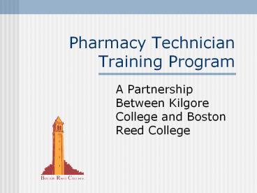 Pharmacy Technician Training Program presentation | free to view